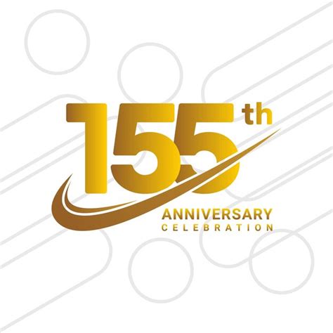 흰색 배경 벡터 일러스트 레이 션에 고립 된 155 주년 기념 로고 유형 프리미엄 벡터