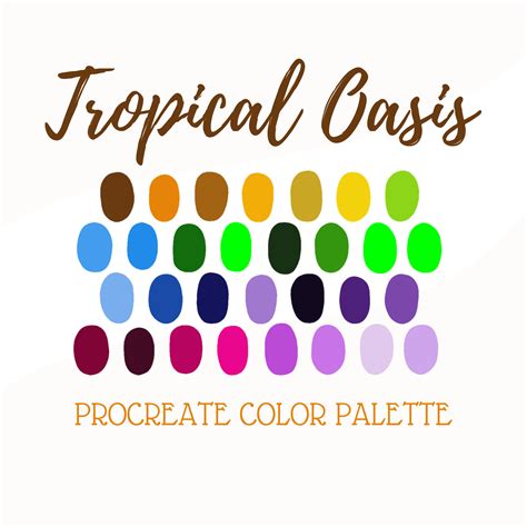 Procreate Color Palette Tropical Oasis Etsy