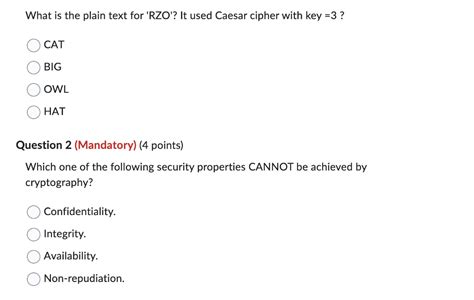 Solved What Is The Plain Text For RZO It Used Caesar Chegg