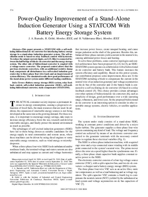 Pdf Power Quality Improvement Of A Stand Alone Induction Generator Using A Statcom With