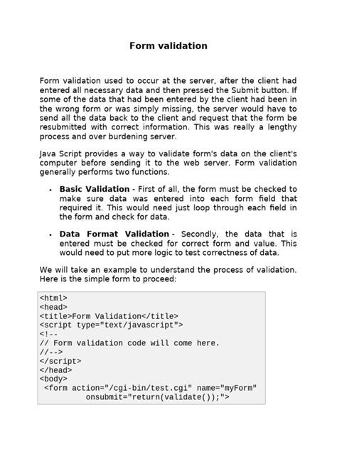 05 Html Form Validation Pdf Safari Web Browser World Wide Web