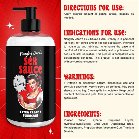 Naughty Janes Sex Sauce Extra Creamy Lubricant 16 Oz Somethingsexyplanet