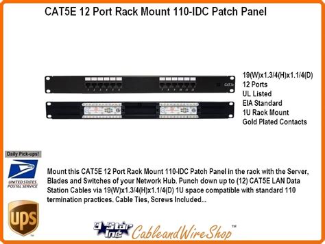 Cat5e 12 Port Rack Mount 110 Idc Patch Panel 3 Star Incorporated