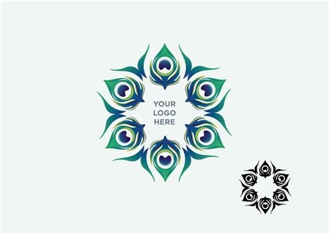 A Logo Design With A Peacock Feather In The Center 28894515 Vector Art