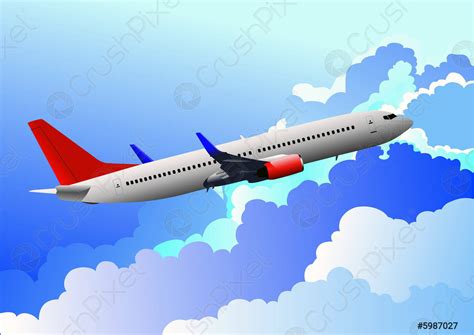 Aairplane In Air Vector Illustration Stock Vector 5987027 Crushpixel