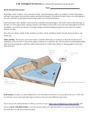 Lab GeolStructures Online Docx Lab Geological Structures Note This Lab Will Be
