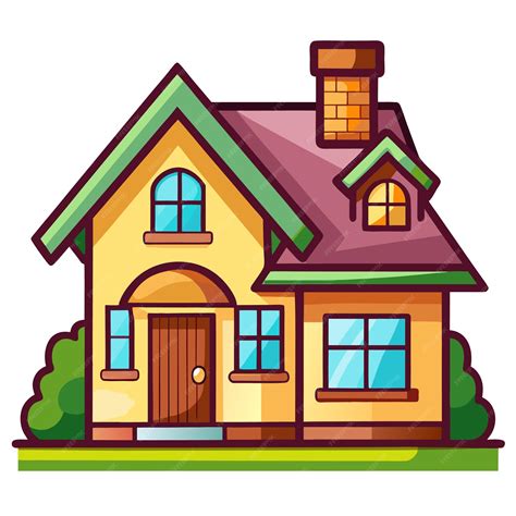 Cartoon Home Clip Art Cute And Whimsical House Illustration Isolated On White Premium Ai