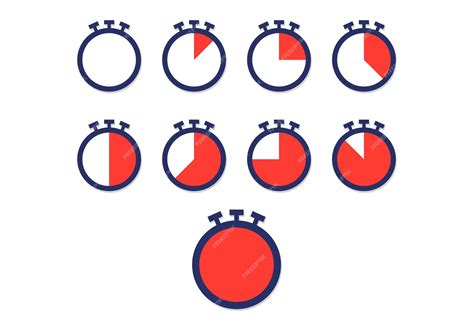 Premium Vector Timer Clock Stopwatch Set Icons Vector Illustration