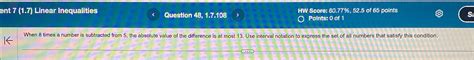 Solved When 8 ﻿times A Number Is Subtracted From 5 ﻿the