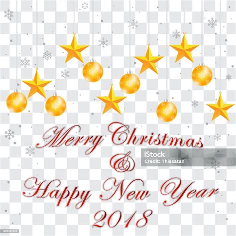 크리스마스 공 골든 스타와 메리 Xmas로 투명 한 배경에서 눈송이 종이 미술 공예 스타일 개념 벡터 일러스트 레이 션 12월에 대한 스톡 벡터 아트 및 기타 이미지