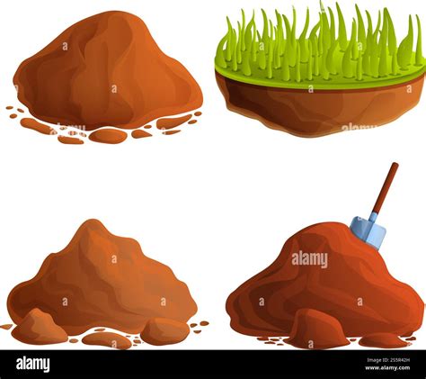 Soil Icons Set Cartoon Set Of Soil Vector Icons For Web Design Soil