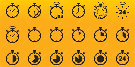 Premium Vector Timer And Clock Icon Set Time Symbol Flat Icon Stopwatch Timer Hourglass Clock