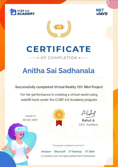 Anitha Sai Sadhanala On Linkedin Nxtwave Myprogress Vrproject