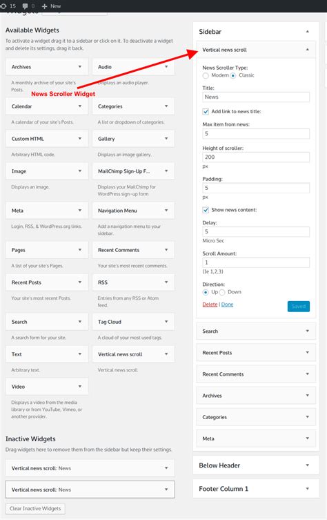 Vertical News Scroller Wordpress Plugin
