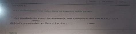 solved 1 ﻿using generating function approach find the