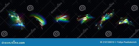 Crystal Rainbow Lights Refraction Effects Of Rays Stock Vector