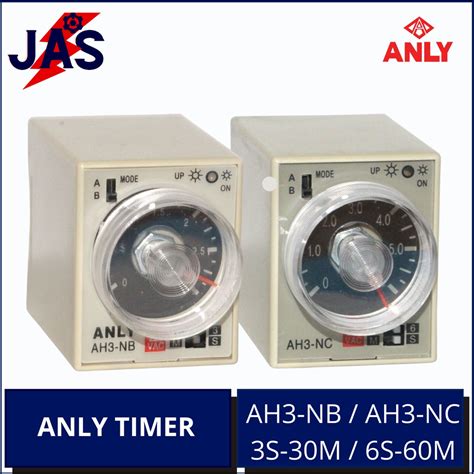 ANLY Timer Relay 220VAC 3S 30M 6S 60M With Socket AH3 NB AH3 NC Shopee Philippines