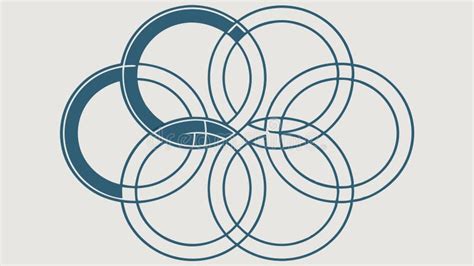 Overlapping Rings Pattern Abstract Geometric Design Element Vector Design Generative Ai Stock