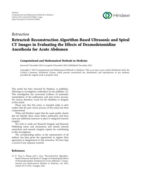 PDF Retracted Reconstruction Algorithm Based Ultrasonic And Spiral