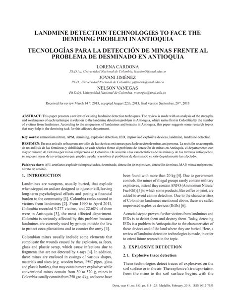 Landmine Detection Technologies To Face The Docslib