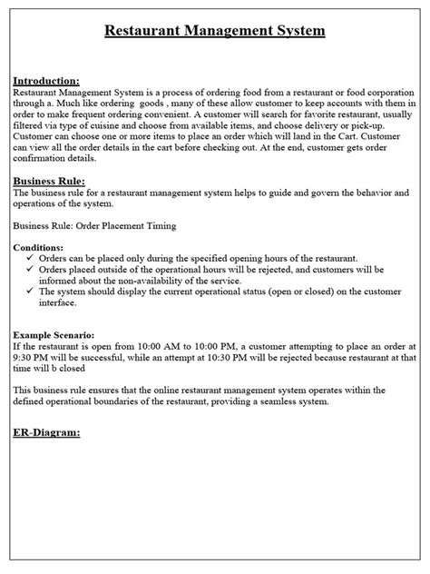 Restaurant Management System Final Pdf