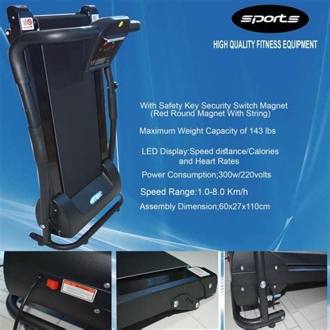 High Quality Portable Motorized Treadmill Cardio Equipment BLACK Lazada PH