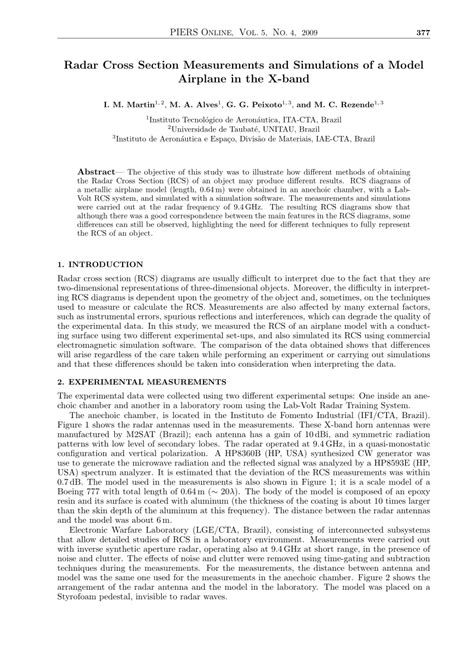 Pdf Radar Cross Section Measurements And Simulations Of A Model Airplane In The X Band