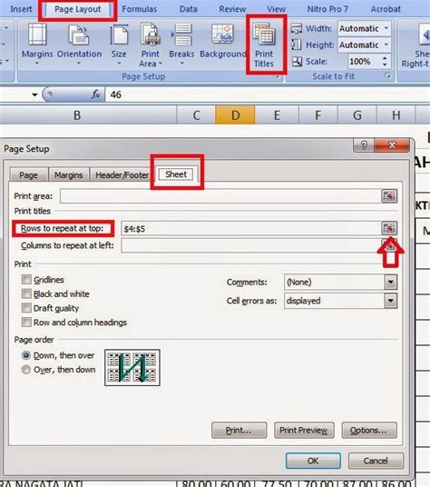 Cara Membuat Baris Muncul Di Setiap Halaman Excel Hongkoong