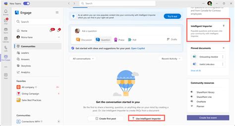 使用答案智慧型匯入工具填入 Engage 社群中的問題和答案 Microsoft Learn