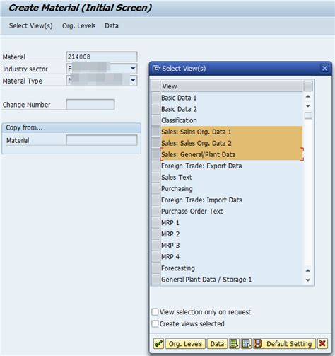 Mandatory Views In Material Master Mm01 And Mm02 Sap Community