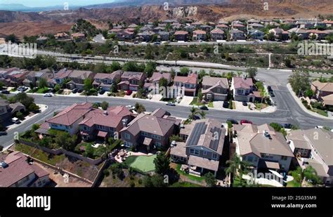 Drone Flyover Simi Valley Neighborhood Residential Suburban Houses
