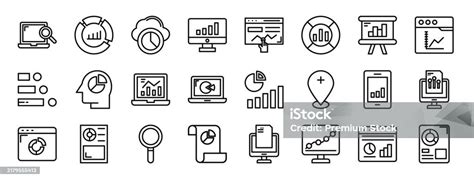랩톱 컴퓨터 차트 클라우드 컴퓨팅 모니터 인포 그래픽 통계 보고서 프리젠 테이션 다이어그램 웹 디자인에 대한 통계 벡터 아이콘과 같은 24 개의 개요 웹 인포 그래픽 아이콘