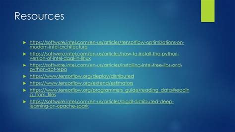 Intel Optimized Tensorflow Distributed Deep Learning Ppt