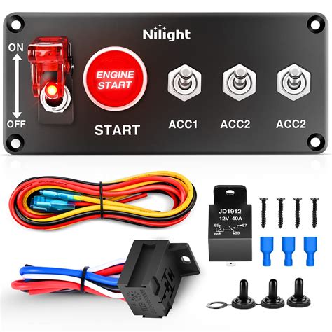 Buy Nilight Ignition Switch Panel 12v 5 In 1 Rocker Switch With Engine