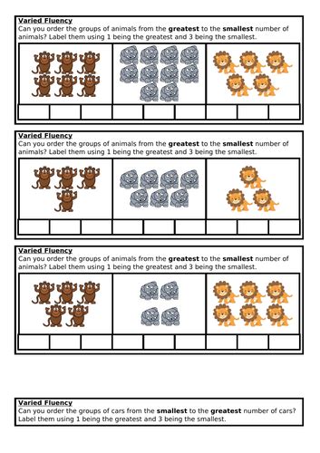 Ordering Objects Autumn Block 1 Year 1 Teaching Resources