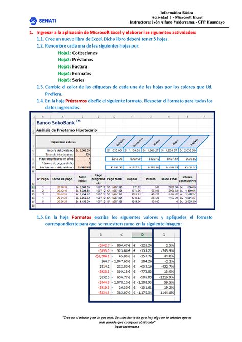 Formatos En Excel Actividad 1 Microsoft Excel Instructora Ivón