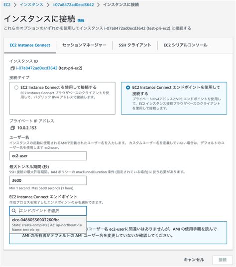 Ec2 Instance Connect Endpointでパブリックipアドレスが無いec2にssh接続してみる むらブログ