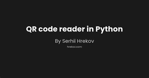 Qr Code Reader In Python Software Engineering Notes