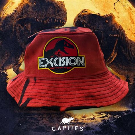 Excision Red Bucket Hat Festival Hat Excision Jurassic Rave Outfit Etsy