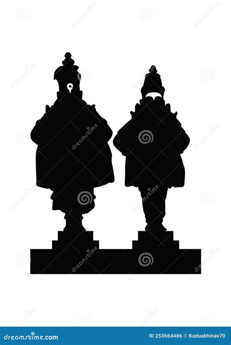 Silhouette Of Vitthal And Rukmini Stock Vector Illustration Of Maharashtra Standing 253664486