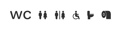 Wc 벡터 아이콘 세트입니다 남성 및 여성 화장실 정보 기호 0명에 대한 스톡 벡터 아트 및 기타 이미지 0명 가정의 방 개체 그룹 Istock