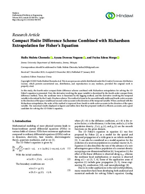 Pdf Compact Finite Difference Scheme Combined With Richardson