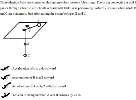 [answered] three identical balls are connected through massless kunduz