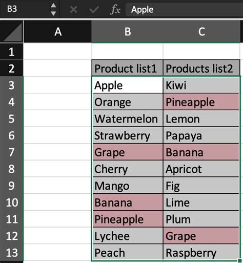 How To Compare Two Lists In Excel For Matches On Different Sheets