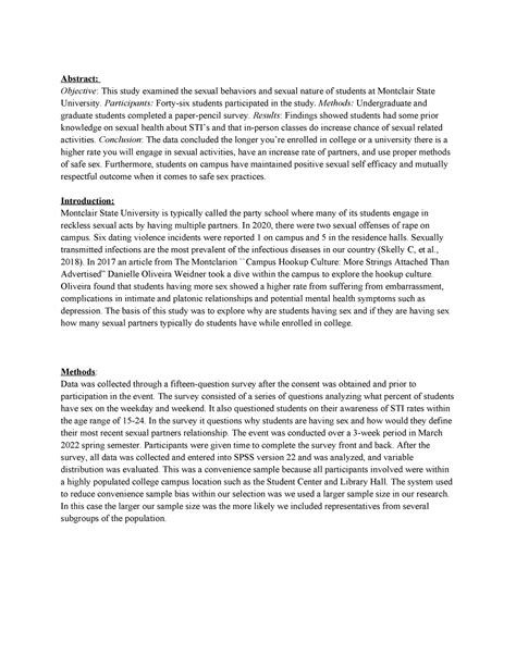 Hlth 425 Group 3 Sexual Health Document Revised Abstract Objective This Study Examined