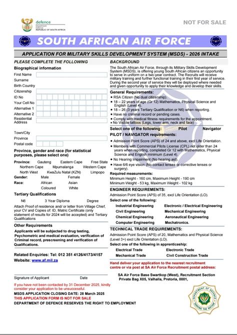 Sandf Applications Forms 2025 Online Vacancies Learnership