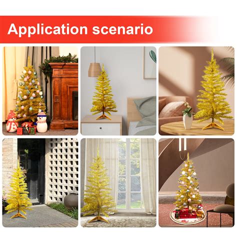 Christmas Treemaylaviu Artificial Christmas Tree Gold Tinsel Xmas Tree