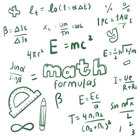 Mathematical Formula White Transparent Mathematic Formulas Doodle With