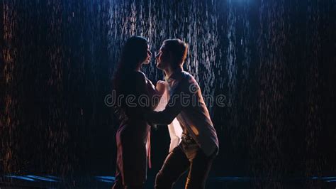 Naked Couple Having Sex In Dark Silhouette Stock Image Image Of