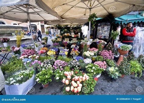 Campo Dei Fiori Justifying Its Name Editorial Stock Image Image Of